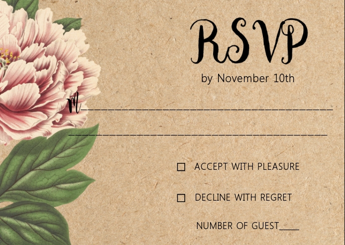 Rustic Wedding Rsvp Card Templates