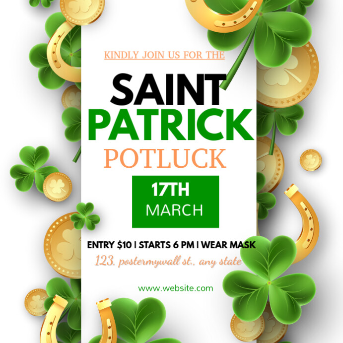 Floral Saint Patrick Day Instagram Post Template | PosterMyWall
