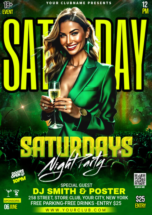 Copy of Floral Saturday Night Party A4 | PosterMyWall