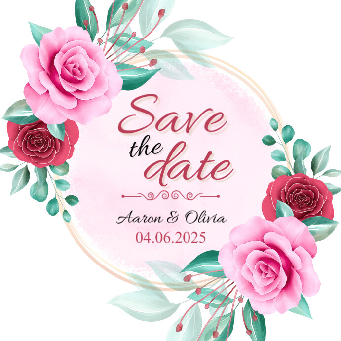 Floral Save The Date Instagram Post Template | PosterMyWall