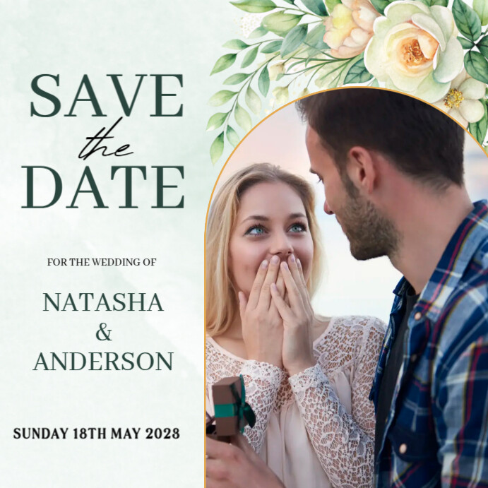 Copy of Floral Save The Date Instagram Post | PosterMyWall