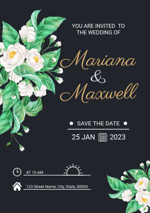 Floral Save The Date Template | PosterMyWall