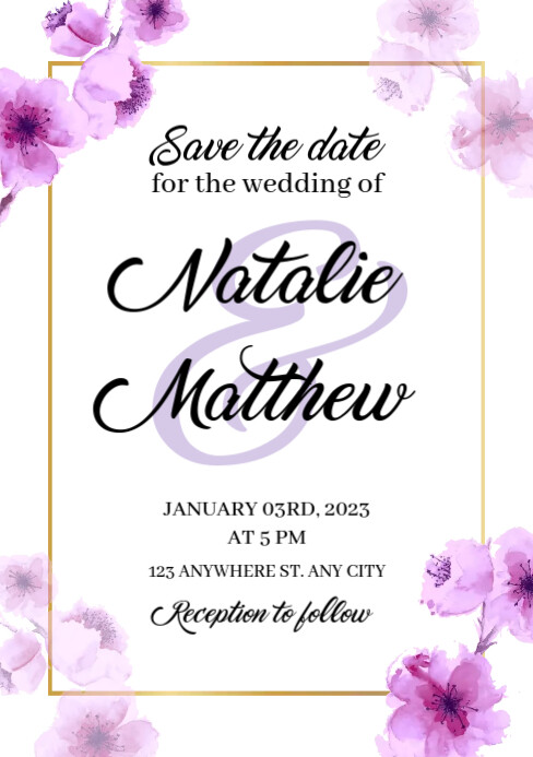 Floral Save The Date Template | PosterMyWall