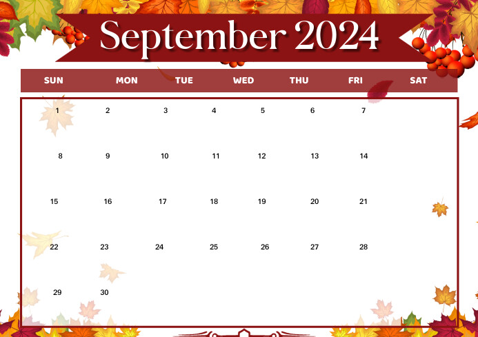 Copy of Floral September Calendar A4 | PosterMyWall