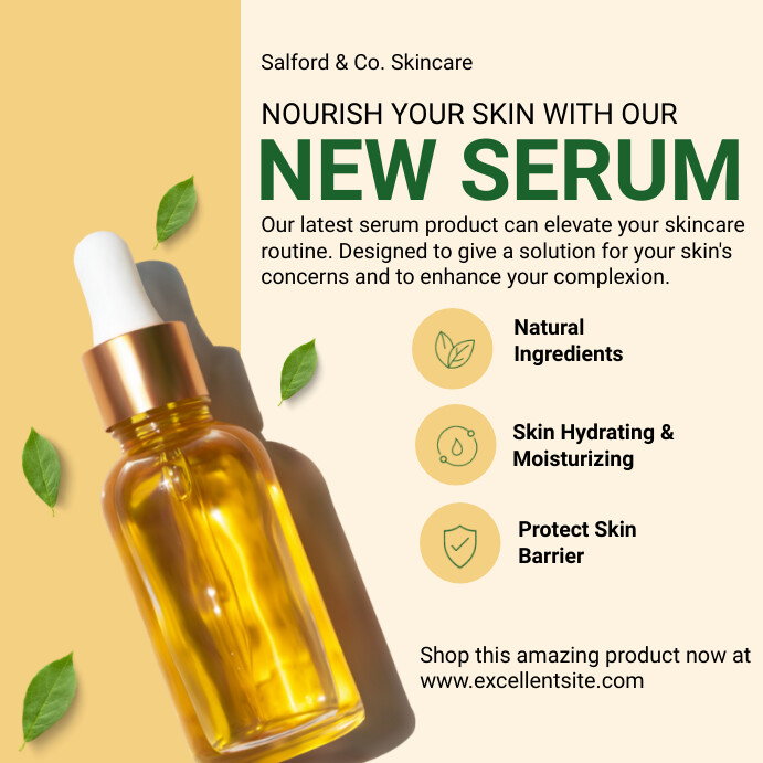 Floral Serum Instagram Post Template | PosterMyWall