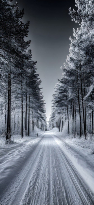 Plantilla de Floral Snowy Winter Road Background – Cold Nature ...