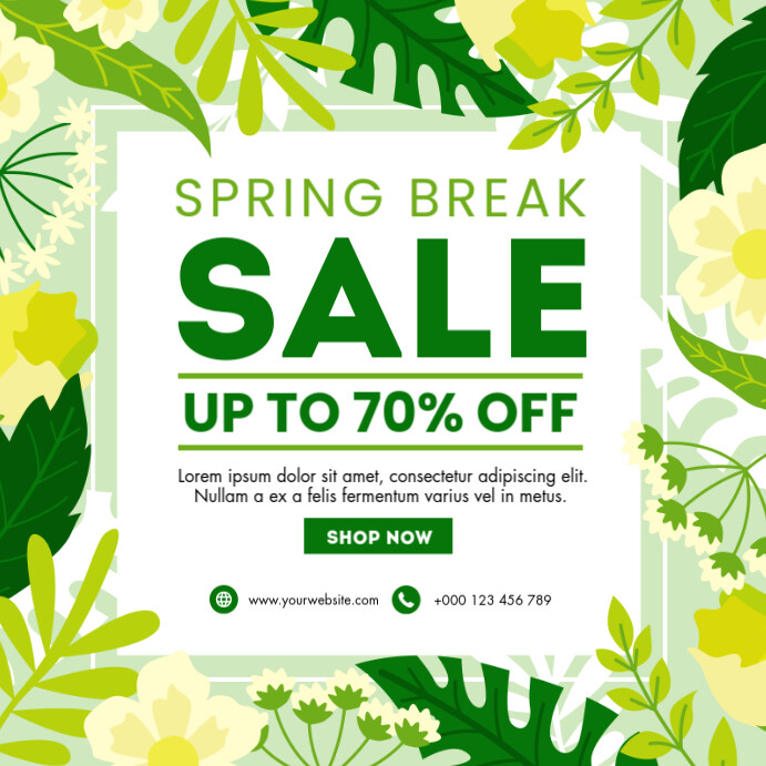 Copy of Floral Spring Break Sale Poster Instagram Post | PosterMyWall