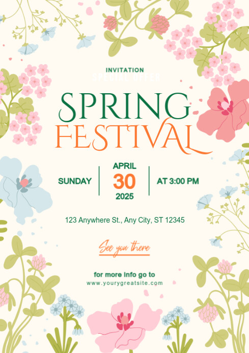 Copy of Floral Spring Festival A4 | PosterMyWall