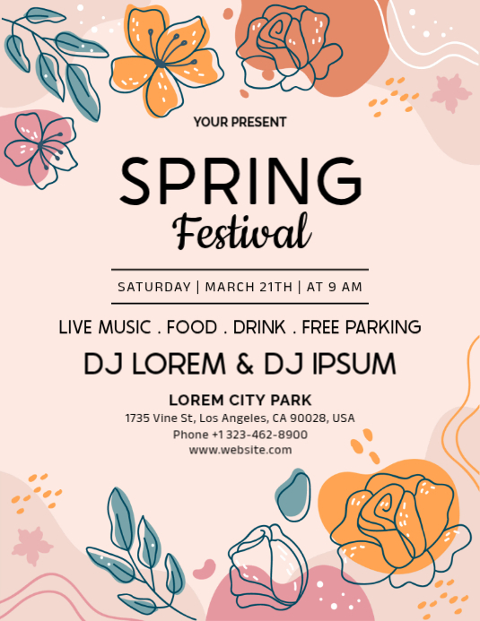 Copy of Floral Spring Festival Flyer (us Letter) | PosterMyWall