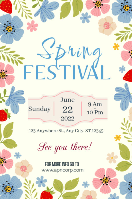 Floral Spring Festival Poster Template | PosterMyWall