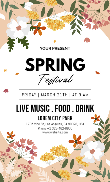 Floral Spring Festival Us Legal Template | PosterMyWall