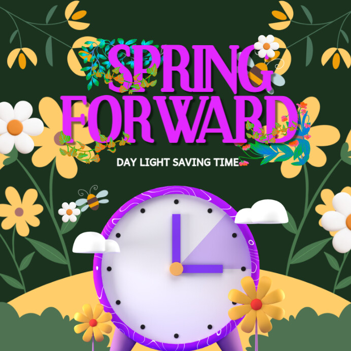 Floral Spring Forward Instagram Post Template | PosterMyWall