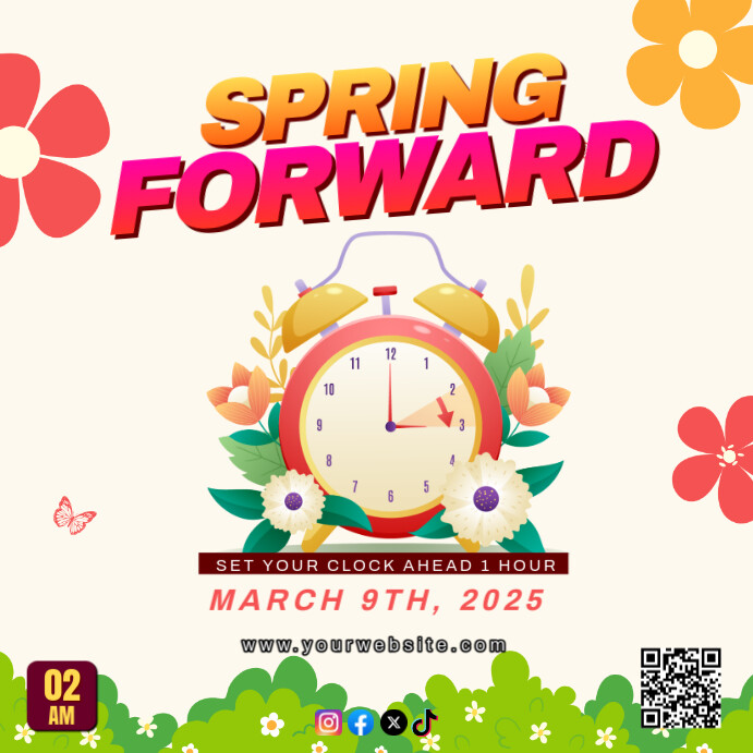 Copy of Floral Spring Forward Pos Instagram | PosterMyWall