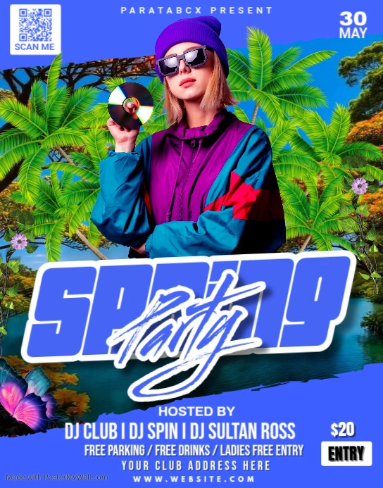 Floral Spring Party Poster/wallboard Template | PosterMyWall