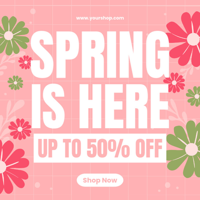 Floral Spring Sale Promotional Instagram Post Template | PosterMyWall