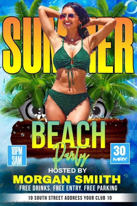 Copy of Floral Summer Beach Party Poster | PosterMyWall