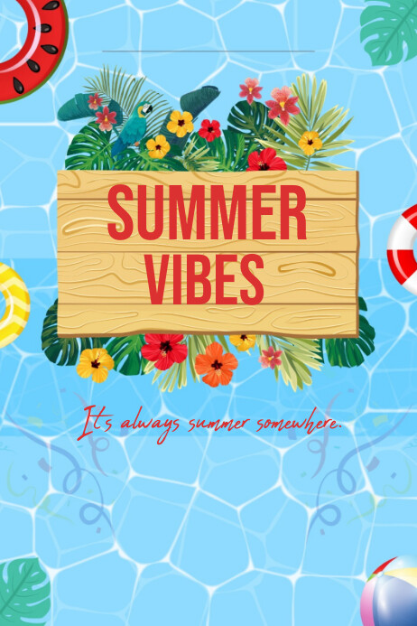 Floral Summer Vibes Poster Template | PosterMyWall
