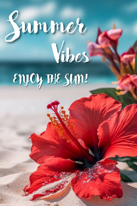 Floral Summer Vibes Poster Template | PosterMyWall