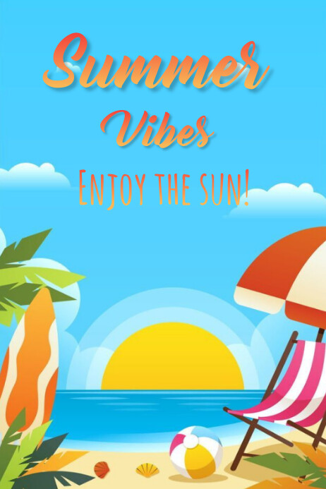 Floral Summer Vibes Poster Template | PosterMyWall