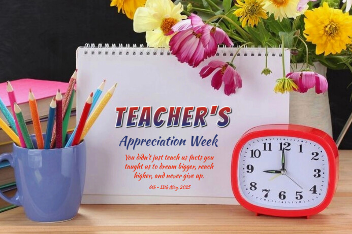 Floral Teacher Appreciation Week Banner 4' × 6' Template | PosterMyWall