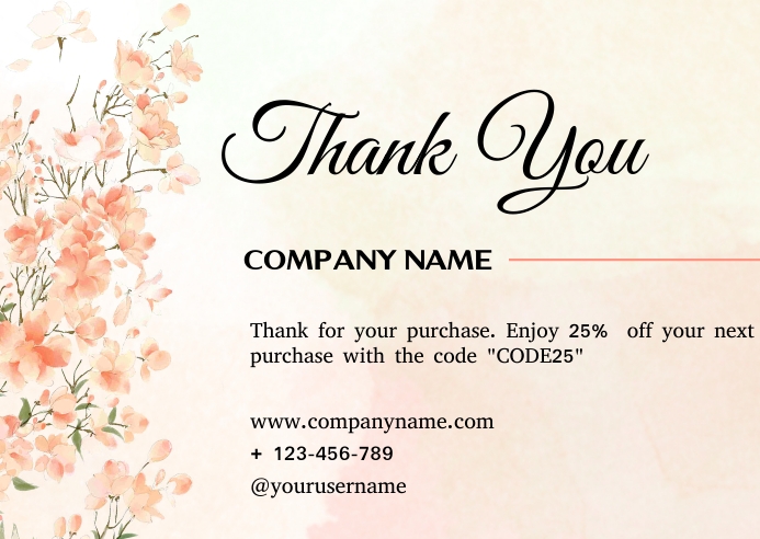 Floral Thank You Card Template | PosterMyWall