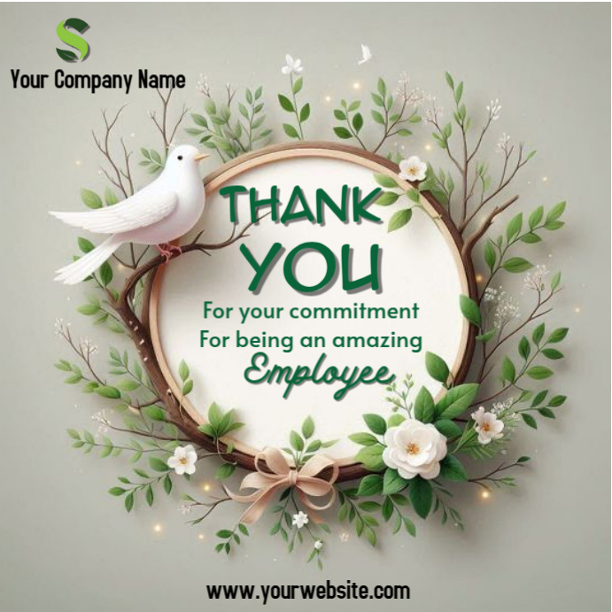 Plantilla de Floral Thank You Employee For Your Commitment Instagram ...