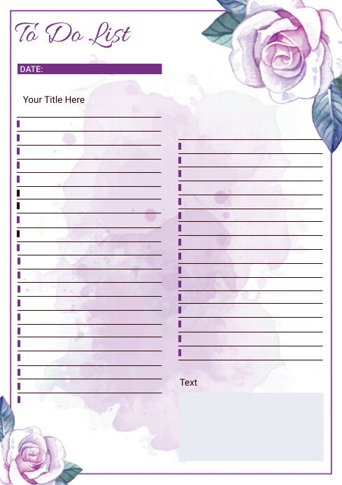 Floral To Do List Template | PosterMyWall