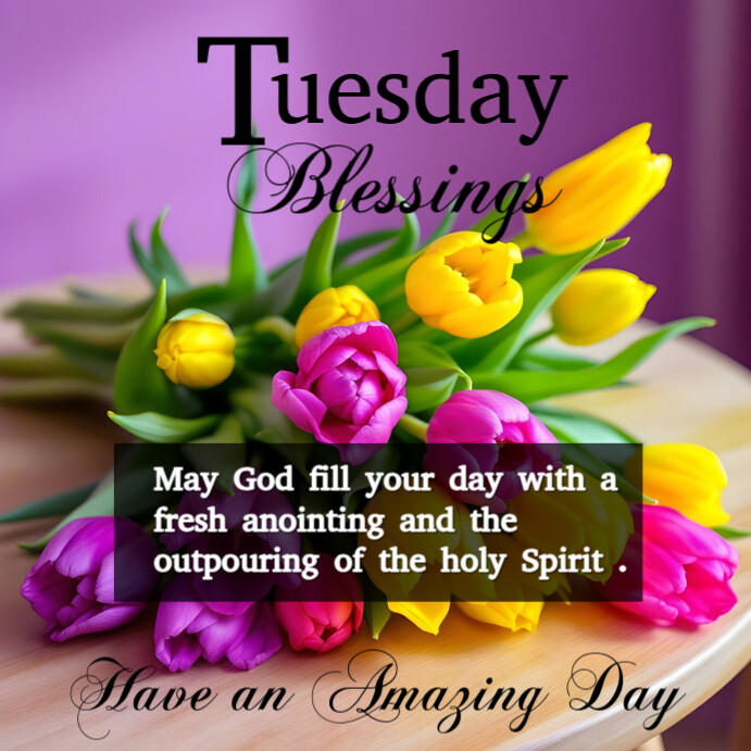 Floral Tuesday Blessings Instagram Post Template | PosterMyWall