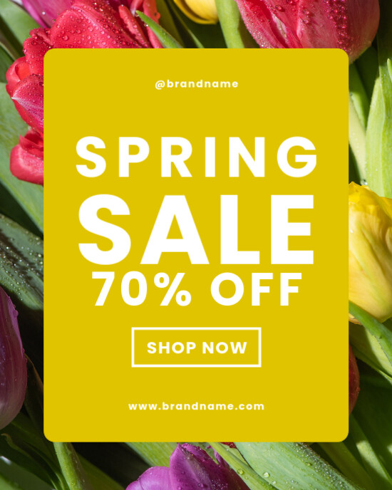 Plantilla de Floral Typographic Special Offer Spring Sale Promotional ...