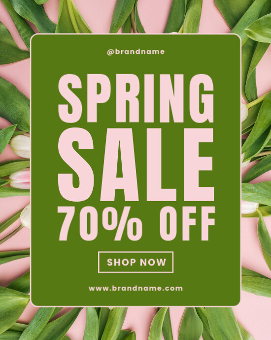 Copy of Floral Typographic Super Spring Sale Promotional Discount Offer ...