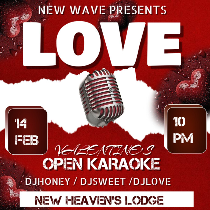Floral Valentine's Open Karaoke Party Instagram Post Template | PosterMyWall