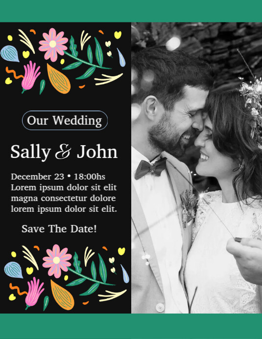 Floral Wedding Ads Template | PosterMyWall