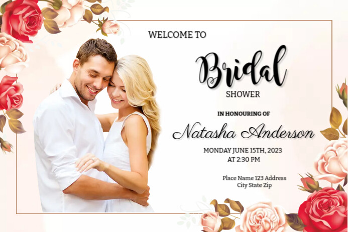 Floral Wedding Banner Template | PosterMyWall