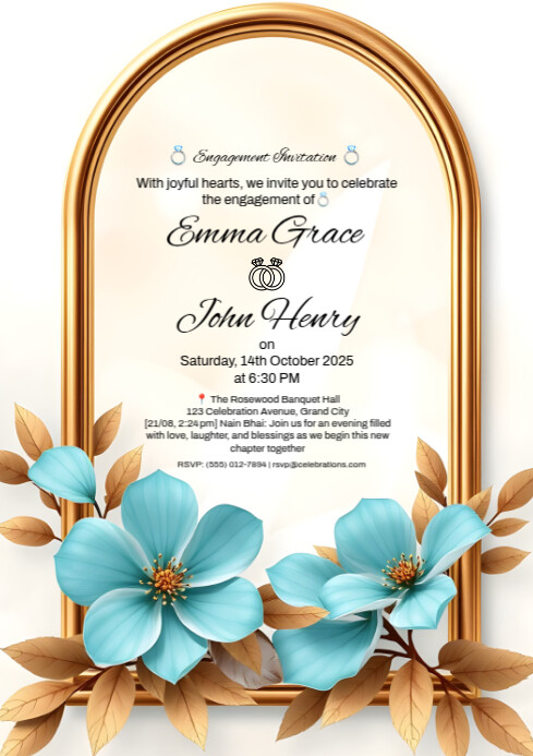 Floral wedding card Template | PosterMyWall