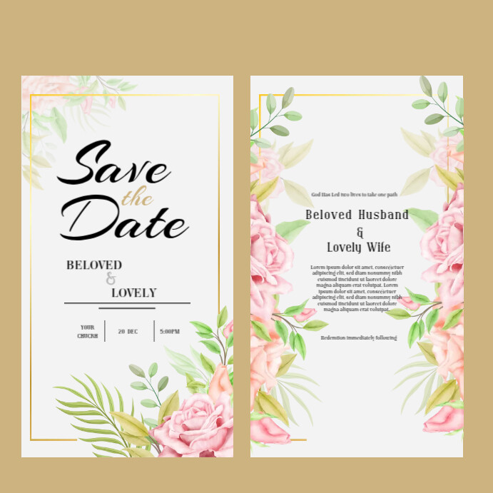 Floral Wedding Card Flyer Templat | PosterMyWall