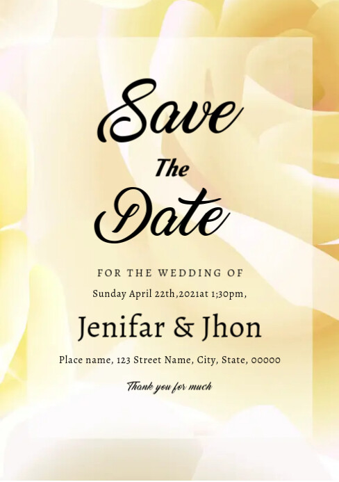 Floral Wedding card save the date Template | PosterMyWall