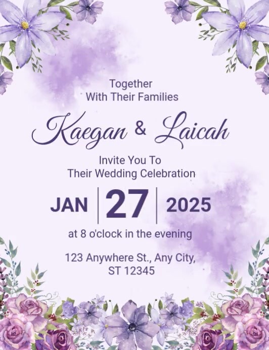 Floral Wedding Invitation Ads Template | PosterMyWall