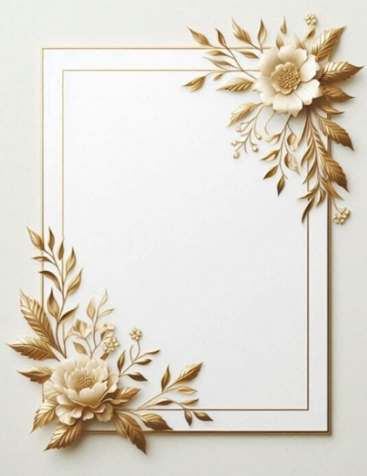 Floral Wedding Invitation Card Flyer (us Letter) Template | PosterMyWall