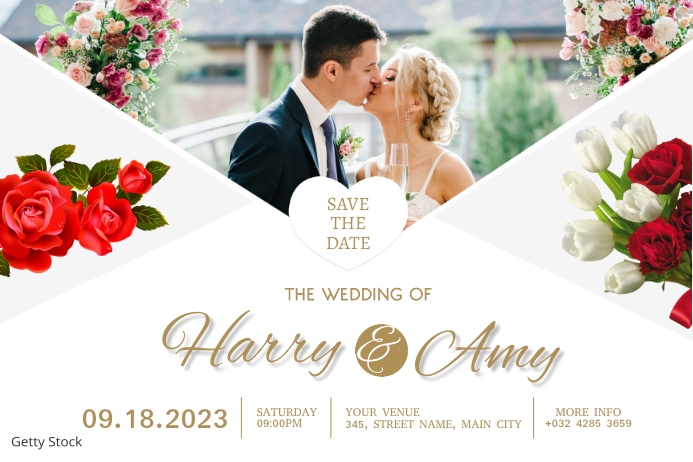 Floral Wedding Invitation Flyer Template | PosterMyWall
