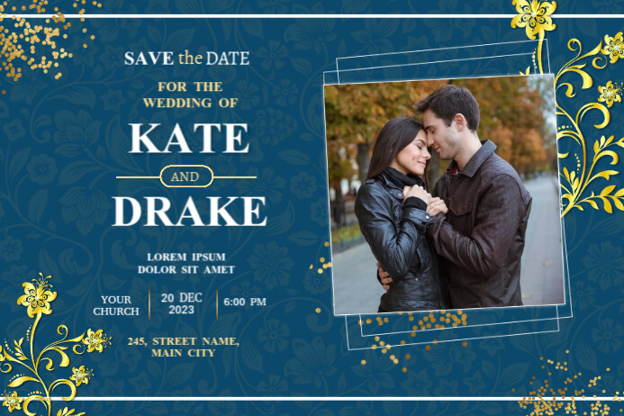 Floral Wedding Invitation Flyer Template | PosterMyWall