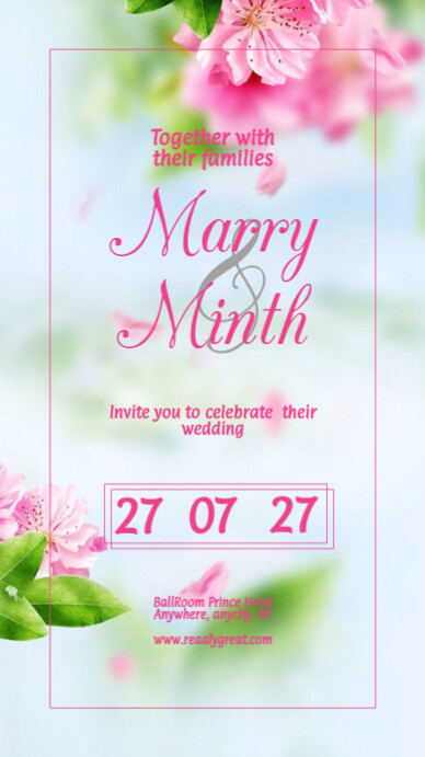 Floral Wedding Invitation Instagram Story Template | PosterMyWall