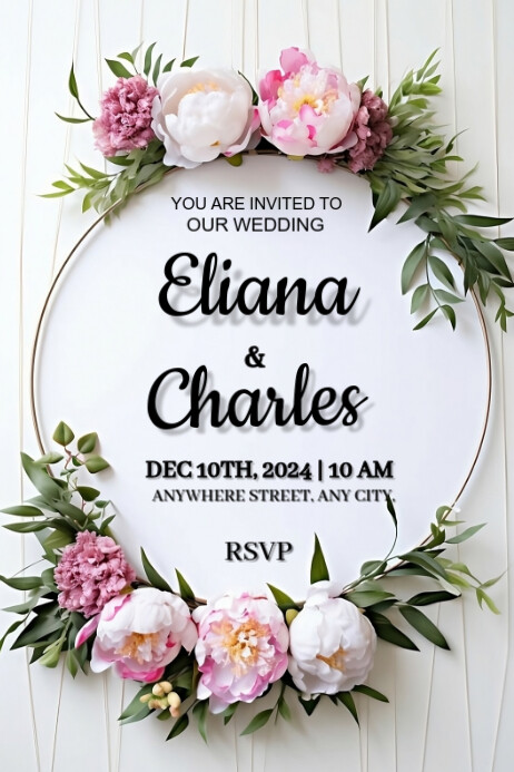 Floral wedding invitation post Template | PosterMyWall
