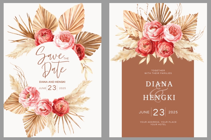 Floral Wedding Invite Template | PosterMyWall
