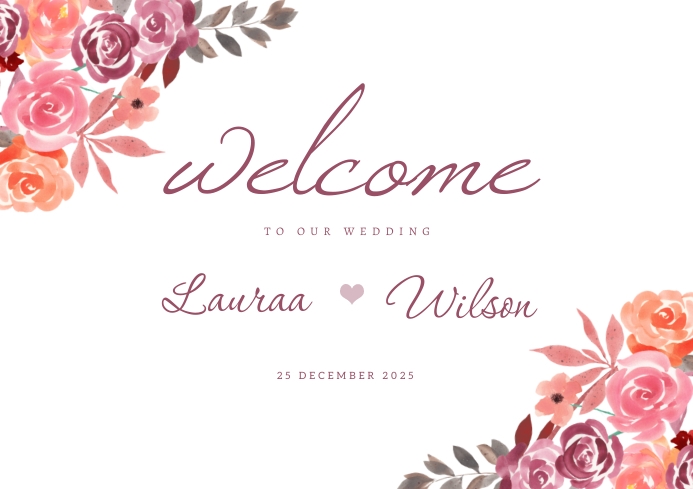 Floral wedding sign botanical Template | PosterMyWall