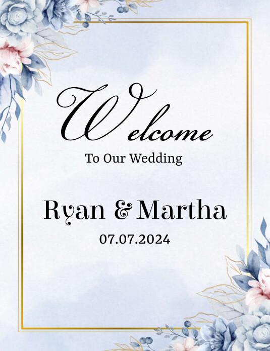 Floral Wedding Signs Flyer Template | PosterMyWall
