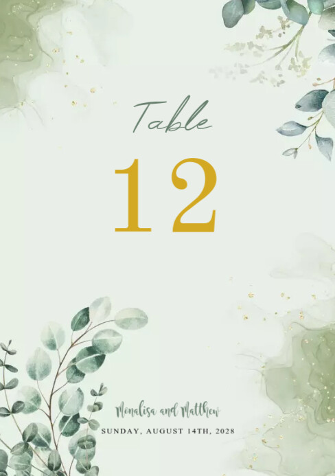 Floral Wedding Table Card Template | PosterMyWall