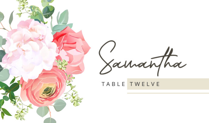 Floral Wedding Table Name Tag Template | PosterMyWall