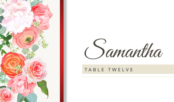 Floral Wedding Table Name Tag Tag Template | PosterMyWall