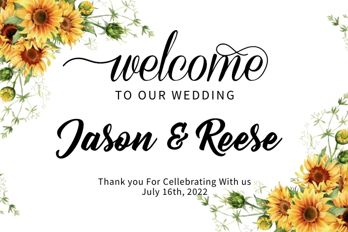 Tanda Selamat Datang Pernikahan Bunga Templat | PosterMyWall