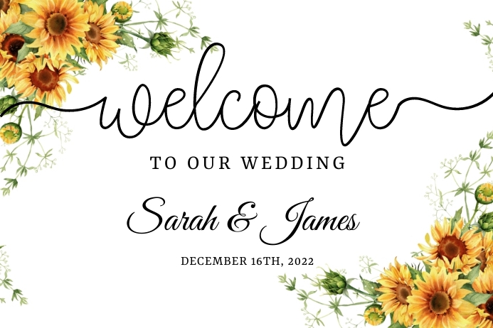 Plantilla de De Cartel de Bienvenida de Boda Floral | PosterMyWall